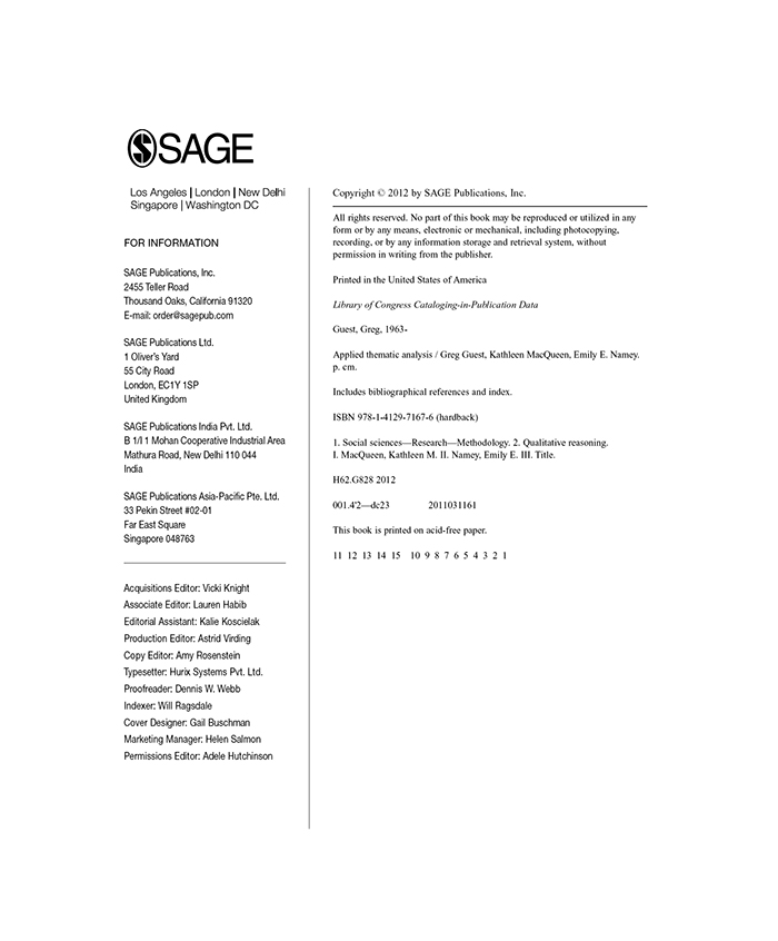 Sage Research Methods - Applied Thematic Analysis