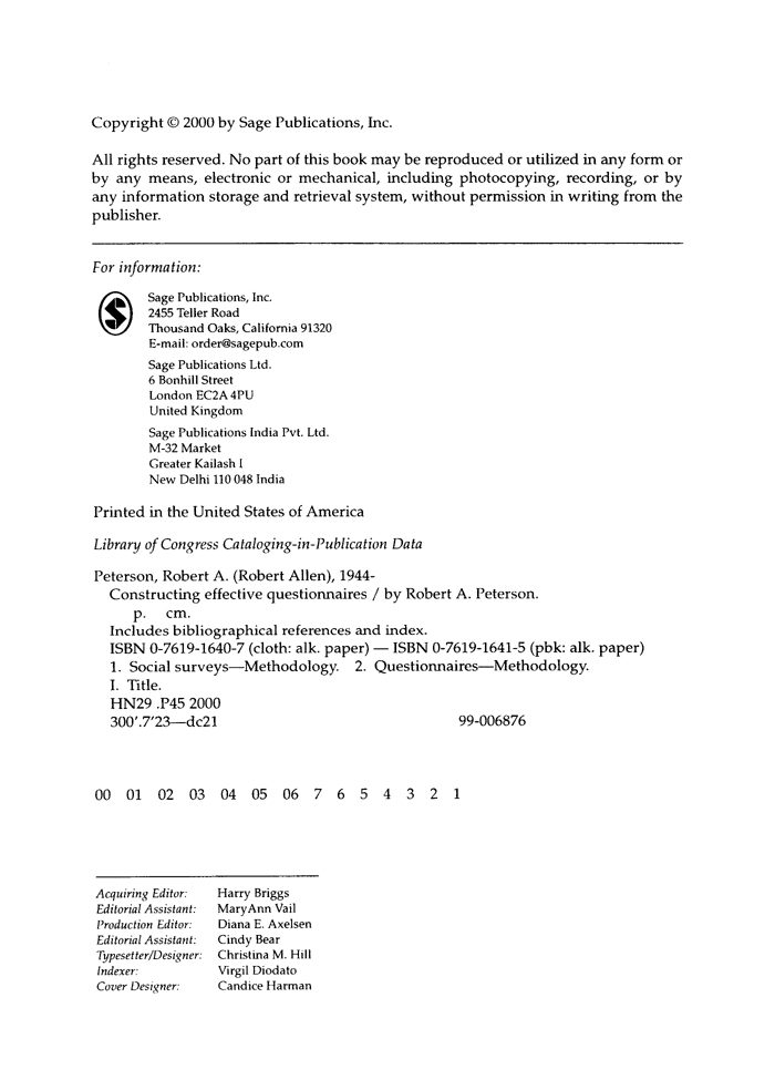 Sage Research Methods - Constructing Effective Questionnaires Sage Research Methods - Constructing Effective Questionnaires