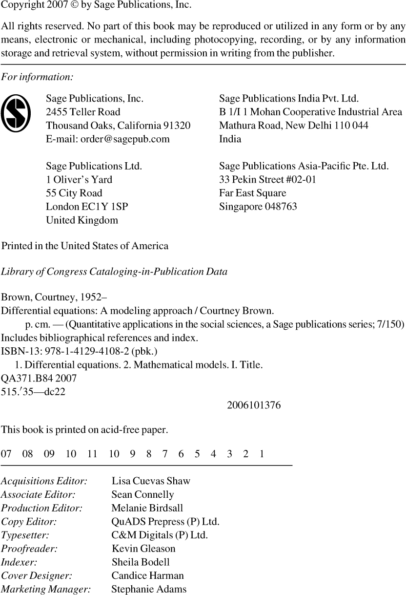 Sage Research Methods - Differential Equations