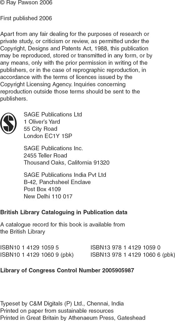 Sage Research Methods - Evidence-based Policy