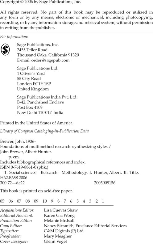 Sage Research Methods - Foundations of Multimethod Research