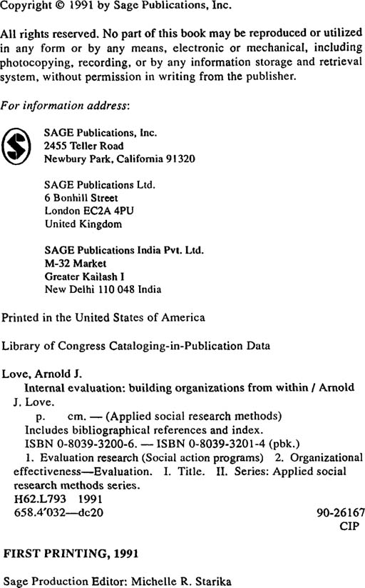 Sage Research Methods - Internal Evaluation
