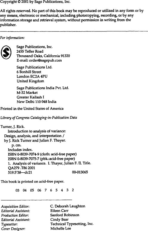 Sage Research Methods - Introduction to Analysis of Variance
