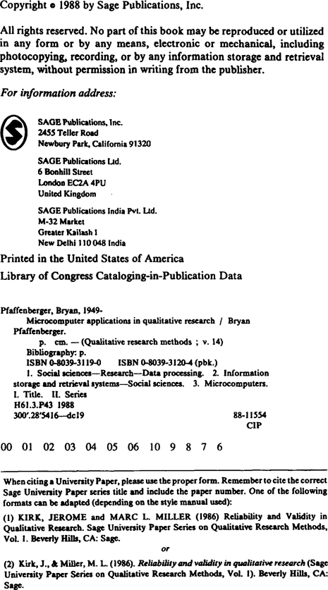 Sage Research Methods - Microcomputer Applications in Qualitative Research
