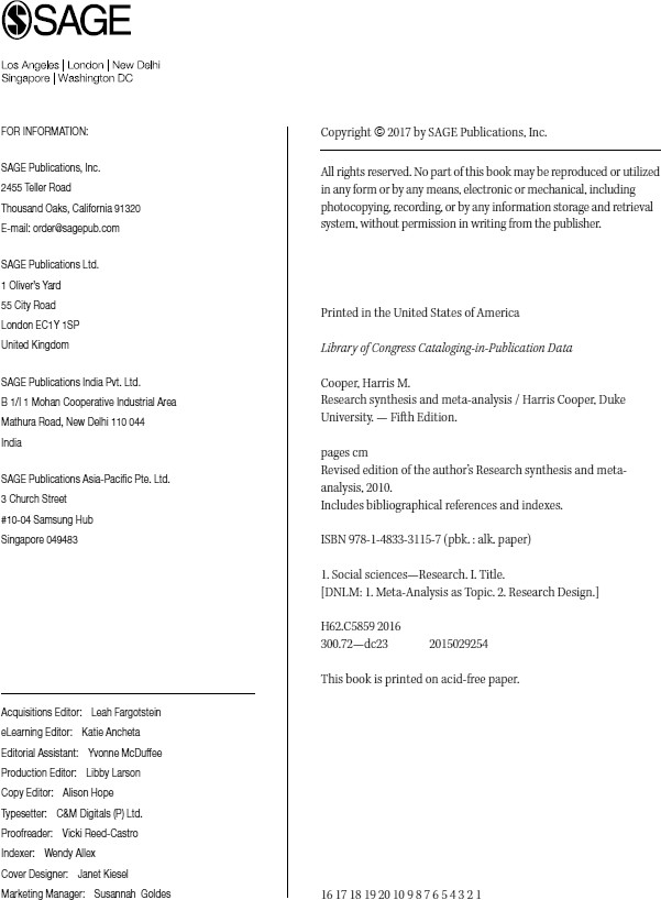 Sage Research Methods - Research Synthesis and Meta-Analysis: A Step-by ...