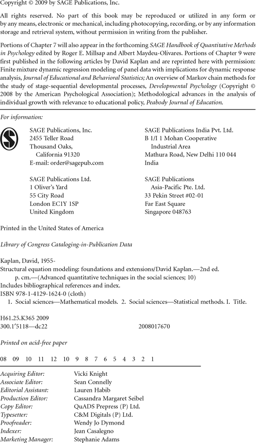 Sage Research Methods - Structural Equation Modeling (2nd ed ...